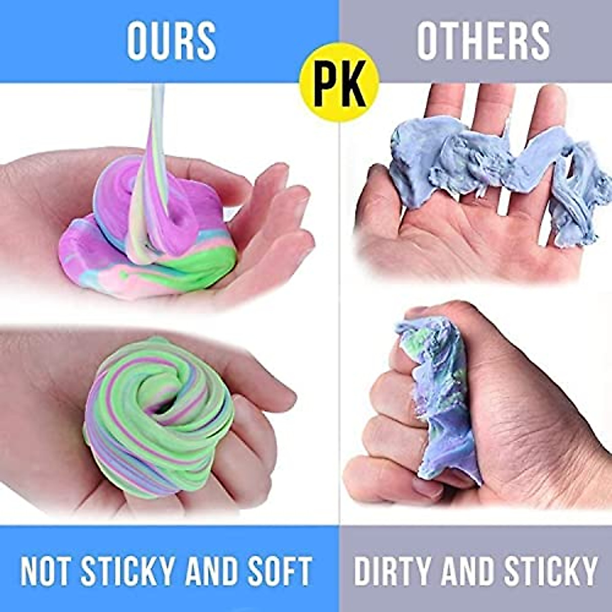 sloueasy 16 Pack Butter Slime Kit, with Mint Slime, Watermelon Coffee Lemon Rainbow and Cake Super Soft & Non-Sticky, Birthday Gifts for Girl Boys