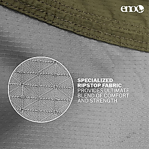 ENO Skyloft Hammock - 1 Person Portable Hammock - for Camping, Hiking, Backpacking, Travel, Festival, or The Beach - Olive/Grey