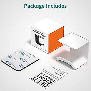 HomeMount Headphone Hook Under Desk - Headphone Holder Under Table, Adhesive Gaming Headphone Stand Hanger Desk Mount for Most Headphone（White）