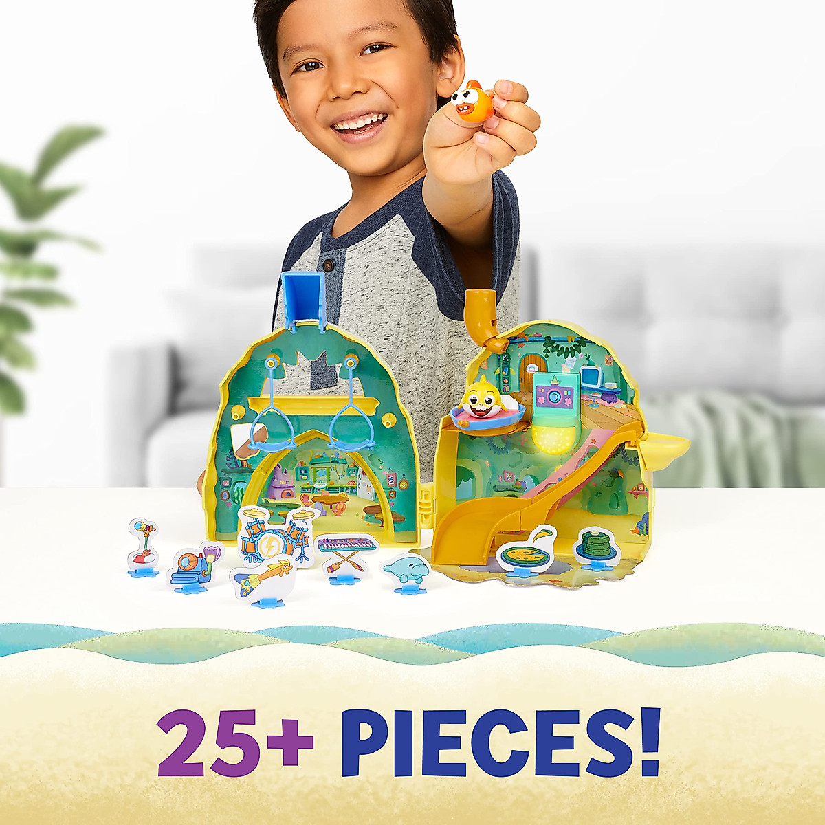 WowWee Baby Shark's Big Show! Shark House Playset – Lights and Sounds Toddler Playset – Interactive Baby Shark Toy