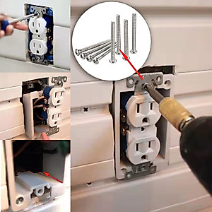 HanTof 50Pcs Extra Long Outlet Screws,Electrical Switch and Receptacles Device Mounting Screws,Wall Plate Screws,6-32 x 1-1/2 Inches Phillips Pan Head Machine Screws,18-8 (304) Stainless Steel