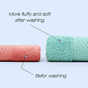 Cleanbear Hand Towels and Washcloths Set Bathroom Towels Set 6 Colors for Different Needs