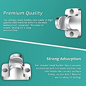 AMAGIANO Shower Head Holder Suction, Self-Adhesive Wall Mounted Shower Bracket Handheld Shower Head Holder，Adjustable Shower Head Holder（Chrome）