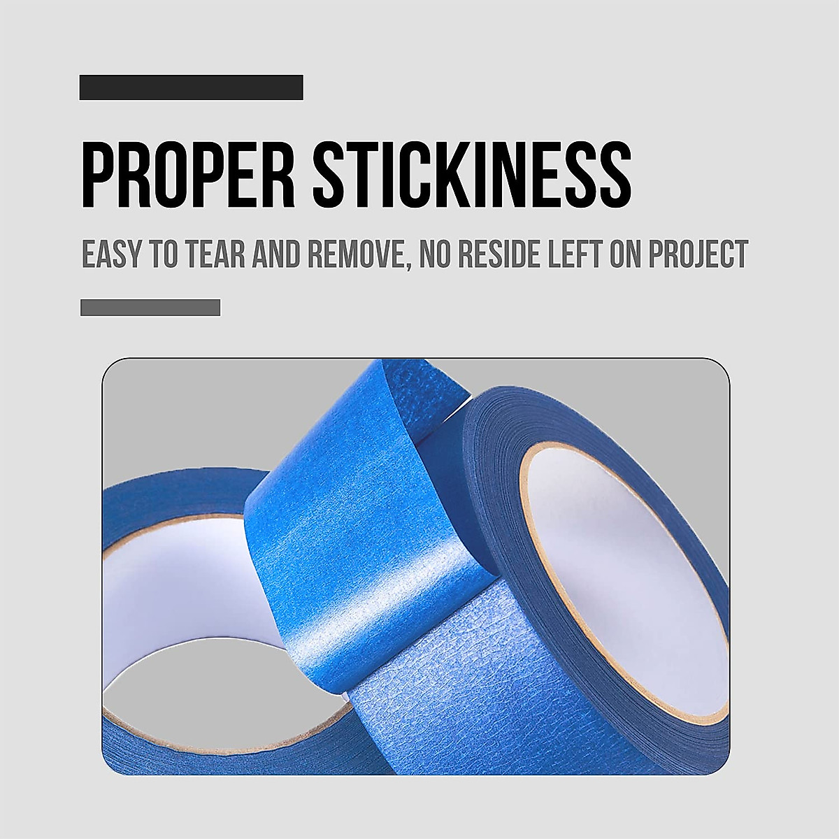 Lichamp Painters Tape Wide 1.5 inches, Masking Blue Painters Tape Bulk Pack, 6 Rolls x 1.5 inches x 55 Yards (330 Total Yards)
