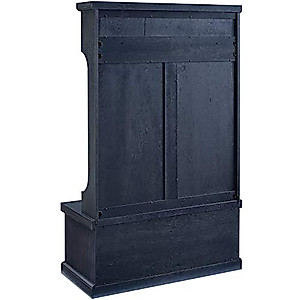 Crosley Furniture Seaside Hall Tree, Entryway Bench with Coat Rack and Shoe Cabinet, Distressed Navy