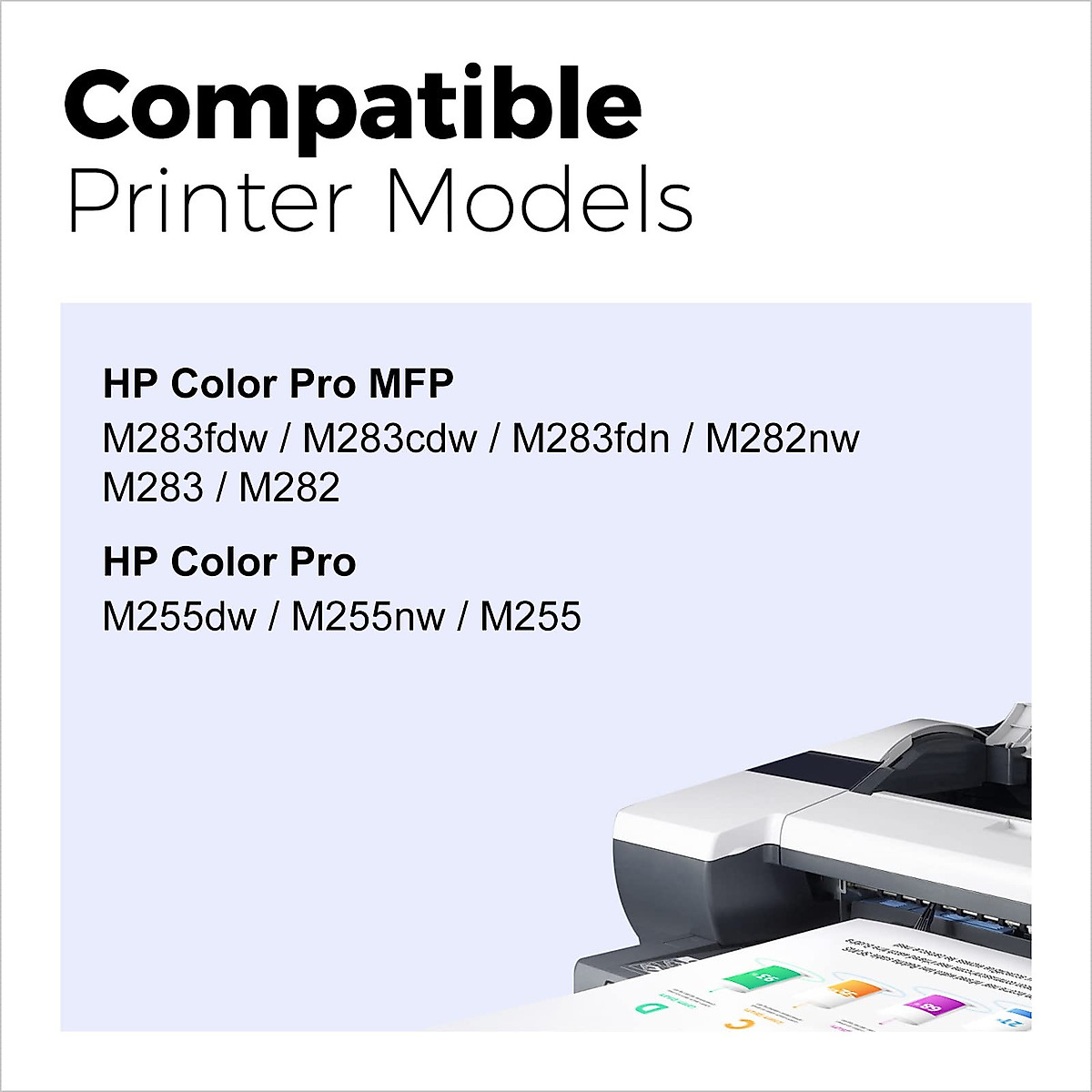 myCartridge 206X Toner Cartridges 4 Pack High Yield (with Chip) Compatible Replacements for 206A 206X HP Toner Cartridge Set for HP Color Laserjet Pro MFP M283fdw M283cdw M282nw M255dw，W2110X W2110A