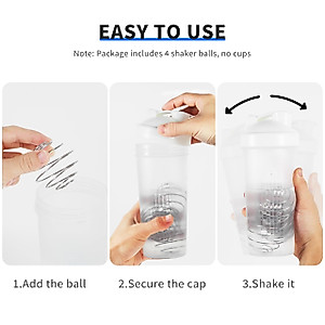 BooMetCheer 4 Pcs 2.1-Inch Large Size Shaker Balls for Protein Shakes,Milkshake and Salad Dressing,Stainless Steel Shaker Ball,Blender Ball Replacement