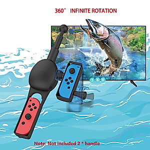 Rotary Fishing Rod Fishing Game Accessories Game Handle Grip Cover for NS Switch for Joy-Con Console Controller