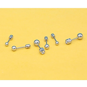 Hopply Screw on Earring Backs for Women,Hypoallergenic Surgical Steel Stud Earrings Ball Star Circle Simple Geometric Cartilage Helix Flat Back Piercing Earrings