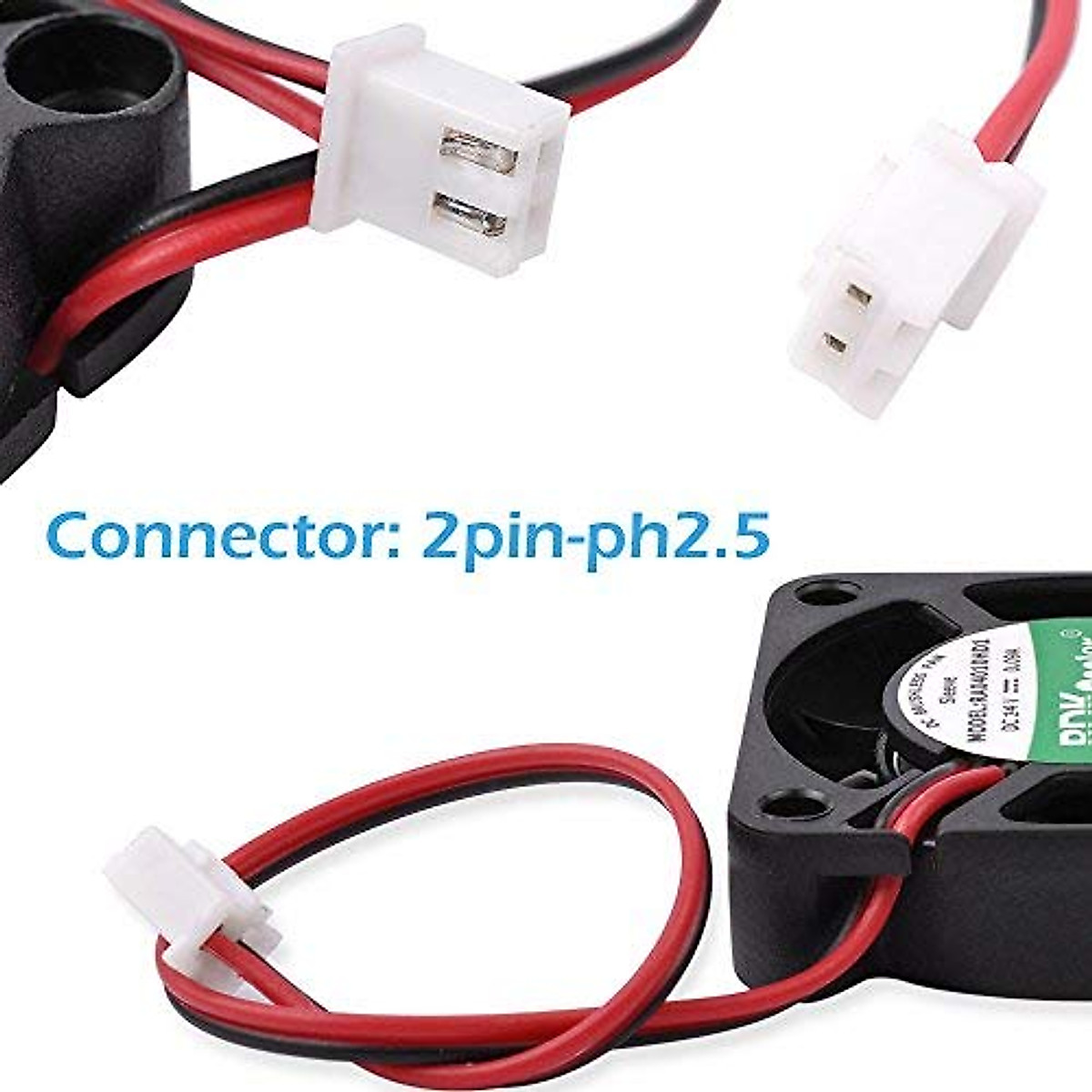 UCEC 40mm Fan DC 24V Small Brushless Cooling 4010 Axial Fan 40x40x10MM 2Pin for Computer Case 3D Printer Extruder Humidifier and Other Small Appliances - 2 Pack