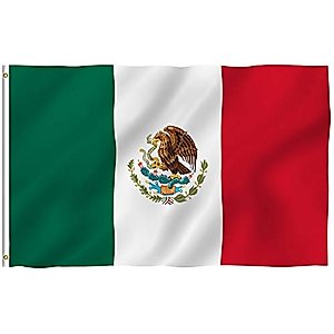 Anley Fly Breeze 3x5 Foot Mexico Flag - Vivid Color and Fade proof - Canvas Header and Double Stitched - Mexican MX National Flags Polyester with Brass Grommets 3 X 5 Ft