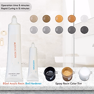 Granite Repair Kit & Marble Repair Kit (Color Match), Quartz Countertop Repair Kit, Corian Repair Kit for Marble Granite Quartz Corian Tiles and Stones with Color Brown Gray White Beige Black Cream