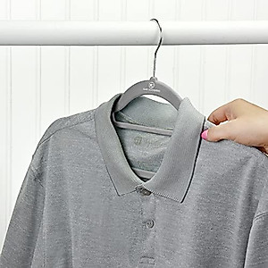 Closet Accessories 50 Pack Velvet Hangers Study Heavy Duty Hangers Including Tie Bar, Notches, and 360° Chrome Hook. (Gray)