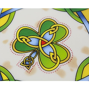 Irish Weave Ceramic Spoon Rest With Celtic And Shamrock Design, 230Mm X 75Mm