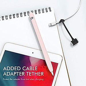 AhaStyle Anti-Slip Case Sleeve Silicone Protective Skin [ Added Cable Adapter Tether Kit] Compatible with Apple Pencil 1st Generation