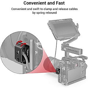 SmallRig Universal Spring Cable Clamp (2 pcs), Lightweight and Portable Cable Clamp Suit for HDMI Cables, Charging Cables, Shutter Cables and Headphone Cables MD2418