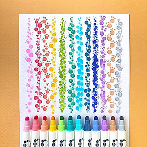 Kuretake Zig Clean Color Dot Pens Water Based Marker, 12 Colors Set (TC-6100/12V)