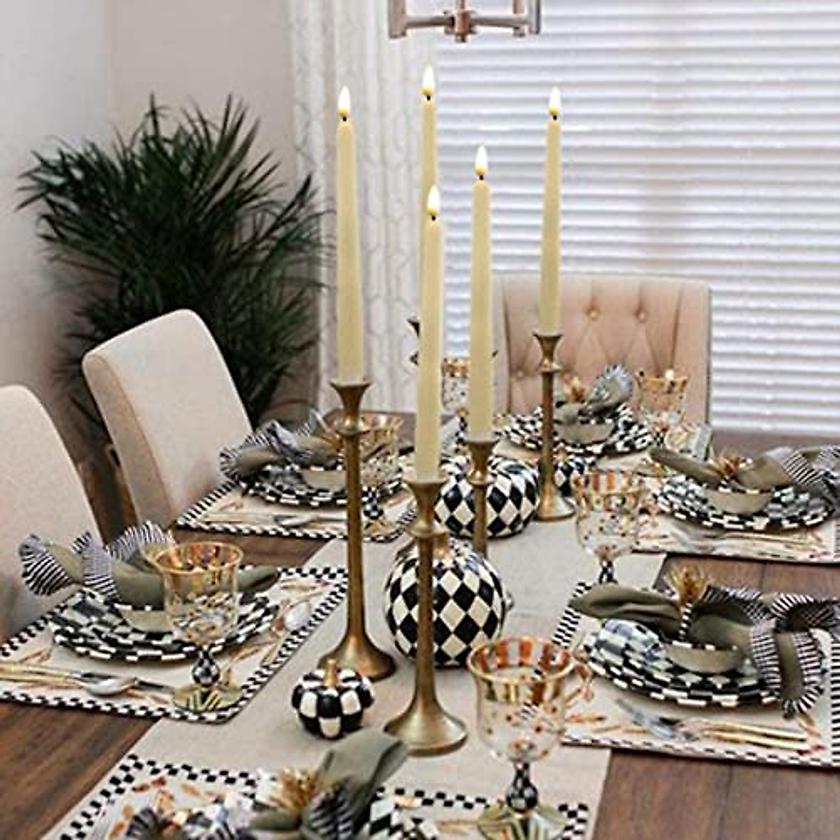 10Pack Flameless Taper Candles, Ivory WAX Coverd, 11-Inch, LED Battery Flickering Candle with 2 Remote Controls, Timer, for Candle Holders and Candlesticks, for Wedding, Christmas, Patry, Hotel