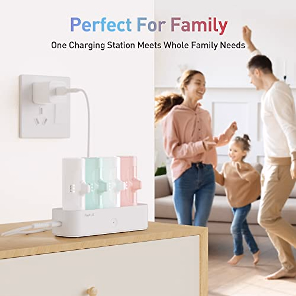 iWALK LinkPod Station for iWALK LinkPod Portable Charger 3350mAh,4500mAh,4800mAh Power Bank for iPhone Charging Station Multiple USB-C Family-Sized Charger Station for Home(Station Only), White