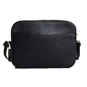 Coach Pebble Leather Mini Camera Crossbody Shoulder Bag, Black