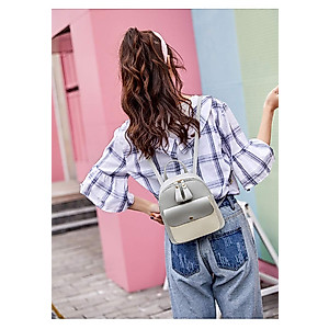 AIEDE Grey Backpack Mini Purse Fashion Leather Designer Travel Bag Ladies Shoulder Bags