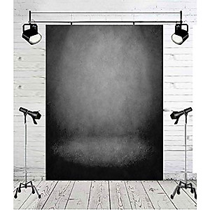 Black Abstract Portrait Backdrop Black Gray Solid Color Photography Background Adult Professional Portrait Studio Booth Props 5x7FT