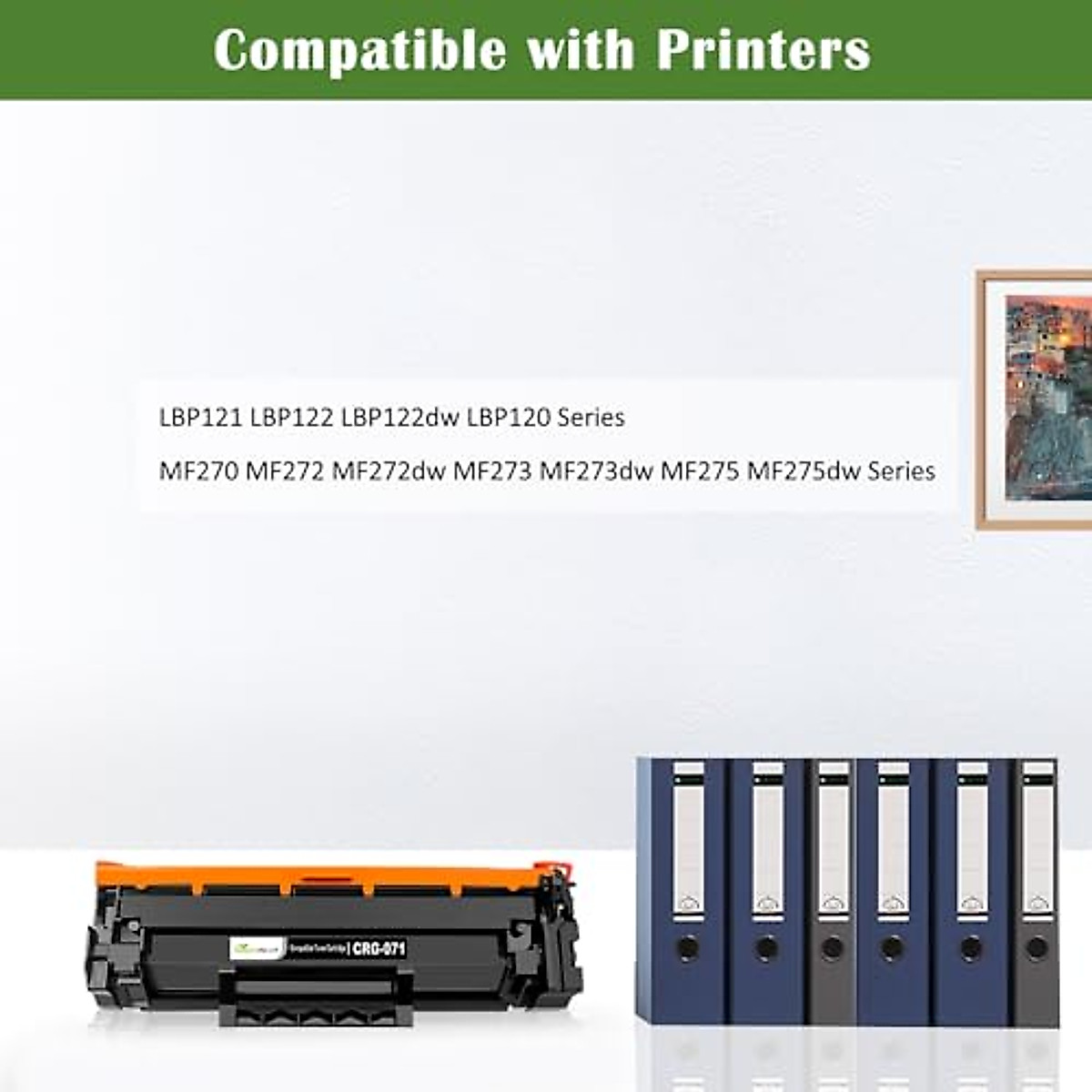 071 CRG 071 CRG-071 Compatible Toner Cartridge Standard Capacity 1200 Pages Black for Canon ImageCLASS LBP120 LBP121 LBP122 LBP122dw MF270 MF272 MF272dw MF273 MF273dw MF275 MF275dw Series Printers