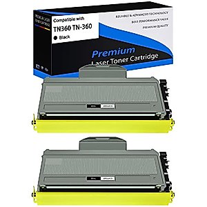 KCMYTONER 2 Packs Compatible for Brother TN360 TN330 High Yield Mono Laser Toner Cartridge Black for HL-2140 HL-2170W DCP-7030 DCP-7040 MFC-7340 MFC-7345N MFC-7440N MFC-7840W Series Printers