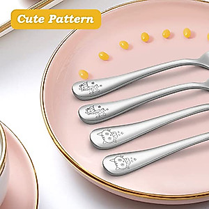 14-Piece Kids Silverware Set, LIANYU Toddler Forks and Spoons for 2-6 Year Old, Stainless Steel Preschooler Children Flatware Cutlery Set, Includes 7 Forks 7 Spoons, Dishwasher Safe