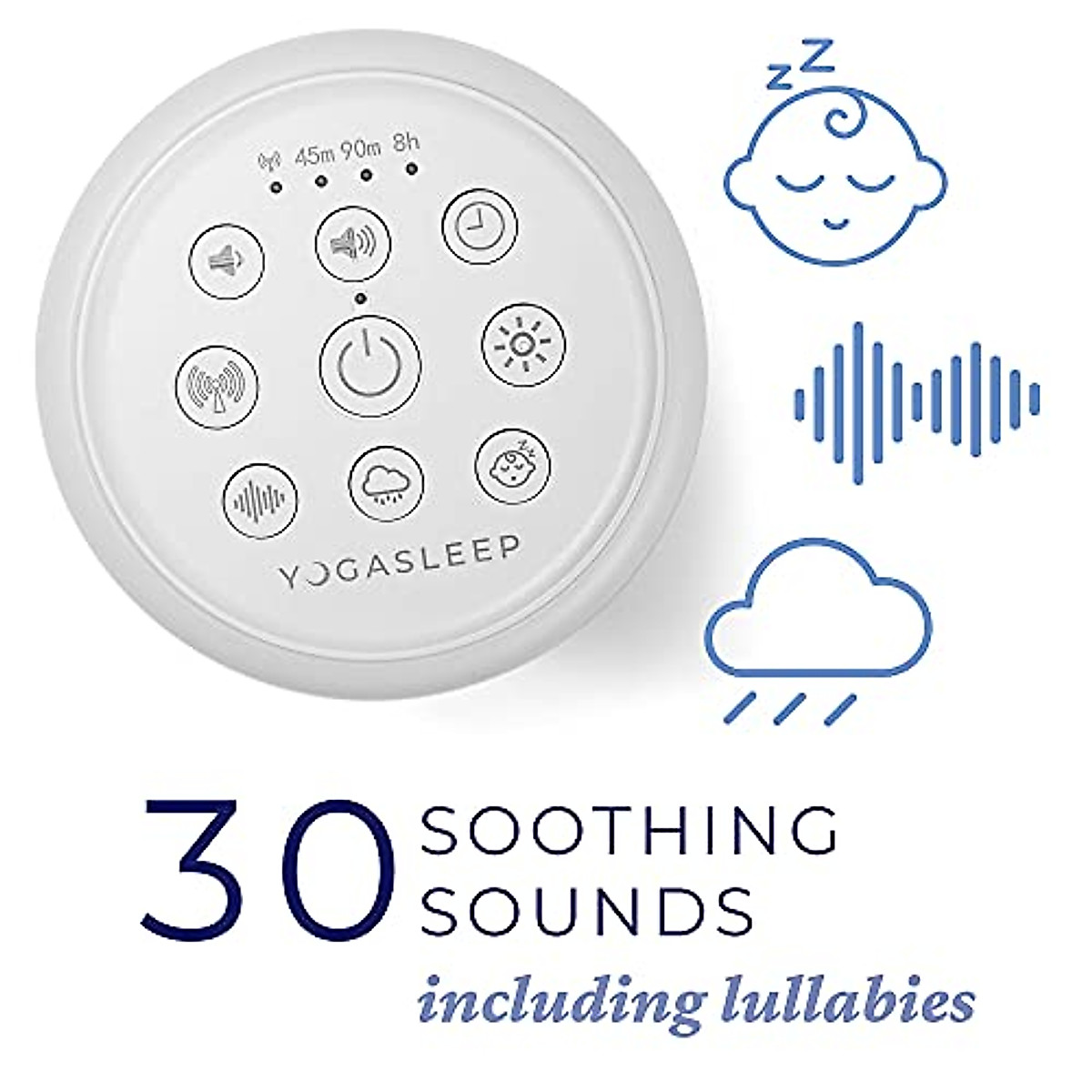 Yogasleep Duet White Noise Sound Machine & Night Light, 30 Natural Sounds, Bluetooth-Wireless Speaker for Travel, Office Privacy, Concentration, Sleep Aid for Adults & Baby, Registry & Nursery Gift