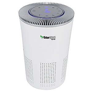 OdorStop HEPA Air Purifier with H13 HEPA Filter, UV Light, Active Carbon, Multi-Speed, Sleep Mode and Timer (Bright White)