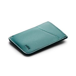 Bellroy Card Sleeve (Premium Leather Card Holder or Minimalist Wallet, Holds 2-8 Cards or Business Cards, Folded Note Storage) - Teal