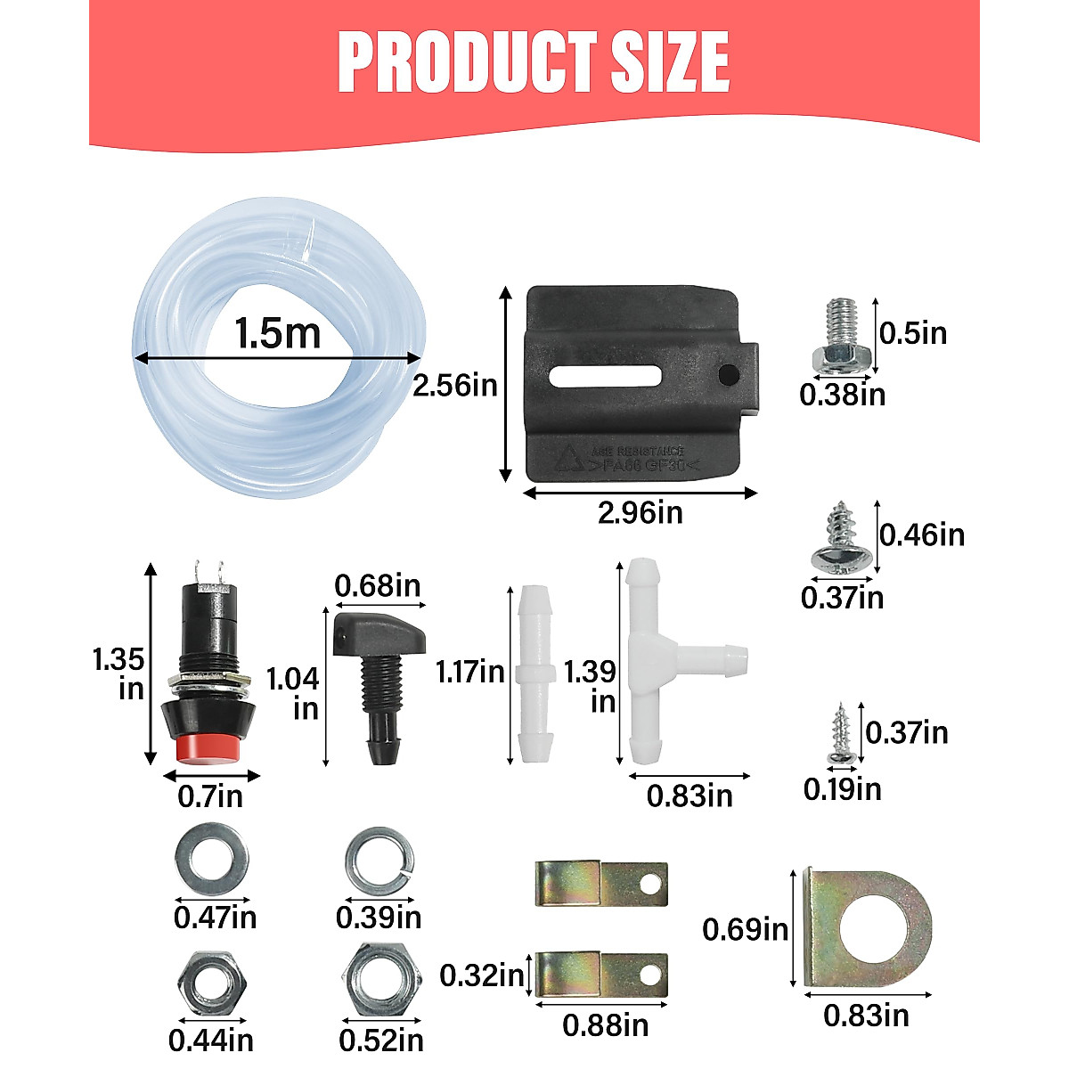 Zlirfy Universal Windshield Washer Bottle,12V Car Windshield Washer Pump Fluid Reservoir Sprayer Kit,Washer Fluid Reservoir Bottle Kit with Pump Jet Button Switch,Replace OEM: 160186
