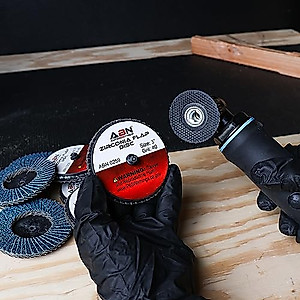 ABN Sandpaper Disc Set, 3in - T27 40 Grit High Density Zirconia Alumina 10pk Round Sander Flat Flap Round Sanding Pads