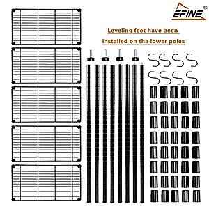 EFINE 2-Pack 5-Shelf Shelving Unit Rack with 8-Hook and 5-Shelf Liners, NSF Certified, Adjustable, 150lbs Loading Capacity Per Shelf, Shelving Rack for Kitchen and Garage (23.6W x 14D x 59H)