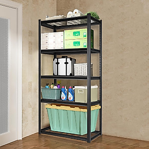 PACHIRA E-Commerce 35.5" W x 16.5" D x 72" H Garage Shelving Heavy Duty Loads 2000LBS, 5 Tier Adjustable Storage Shelves Metal Shelving Garage Utility Rack