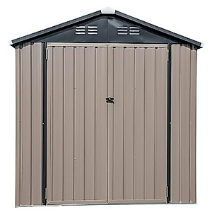 Arrow Sheds 6' x 4' Outdoor Steel Storage Shed, Tan