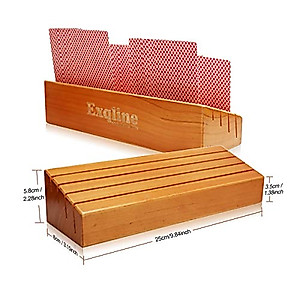 Exqline Wood Playing Card Holders Tray Racks Organizer Set of 2 for Kids Seniors Adults - 9.84In 3.1Inch Latest Version Portable Enough for Bridge Canasta UNO Card Playing