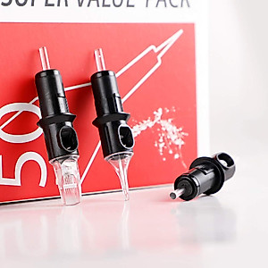 STIGMA #12(5RL) Standard Disposable Tattoo Needle Cartridges with Membrane Safety Cartridges for Tattoo Artists Round Liner 50Pcs Super Value Pack EN05-50-1205RL