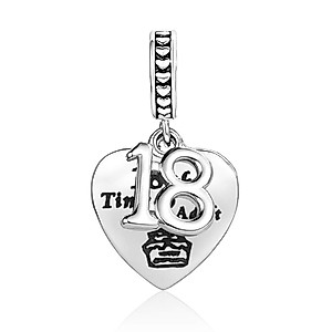 TGLS Happy Birthday Charm 18th Time to Adult Coming-of-age Ceremony Gift Bead Compatible With Pandora Charms Bracelets
