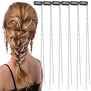 Chunyin Women's Hair Clip, Rhinestone Hair Accessories, 6 Count (Shiny Silver)