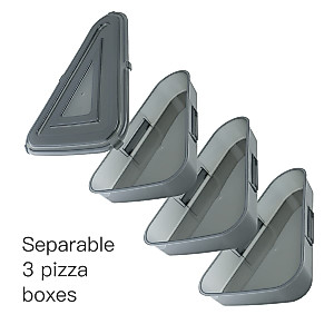 AimiDream Pizza Storage Container, 3-in-1 Microwavable Pizza Box,Reusable Pizza Box with Lids to Leftover Organization and Space Saver