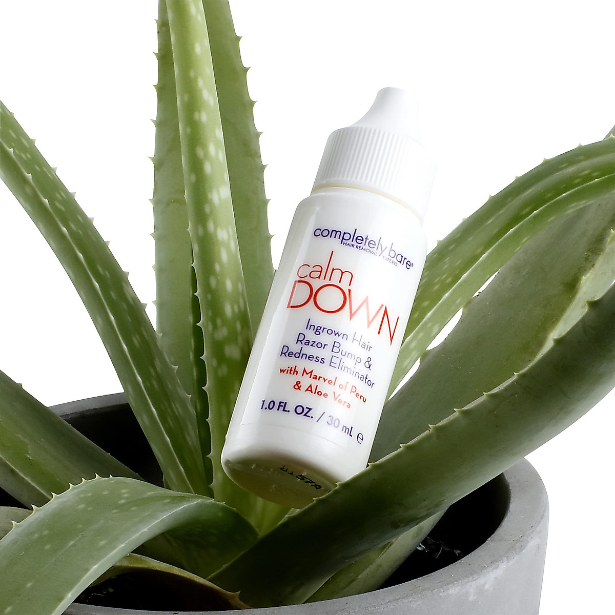 completely bare calm DOWN Ingrown Hair, Razor Bump & Redness Eliminator - Exfoliating AHAs & BHAs