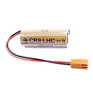 BAOBUTE 2Pcs 2600mAh CR8.LHC 17450 Battery for Fuji Battery Memory Backup Power Source Water Meters Battery with Brown Plug, 17*45 mm