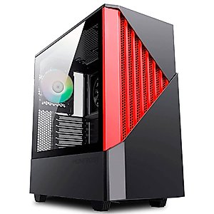 GAMEMAX Contac COC BR Black / Red Steel / Tempered Glass ATX Mid Tower Computer Case