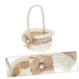 Alipis 3 Sets mini basket handmade wicker basket mini craft baskets gift baskets for kids candy egg storage baskets wedding decorations Mini House Adornment rope small item Toy bride