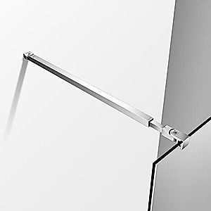 LukLoy Adjustable 700mm to 1200mm Telescopic Bar Support Bar Stabilizer Bracket for Walk in Shower Screen 6mm - 10mm Glass