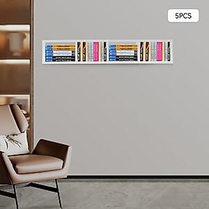 Vintoro 5PCS Wall Mount 34 Inch Media Storage Rack,Metal Floating Shelf Set,4 Compartments Cube Storage Shelf,Video Game Organizer,Open Bookshelf,for Bedroom,Study Room,Living Room,Office(White)