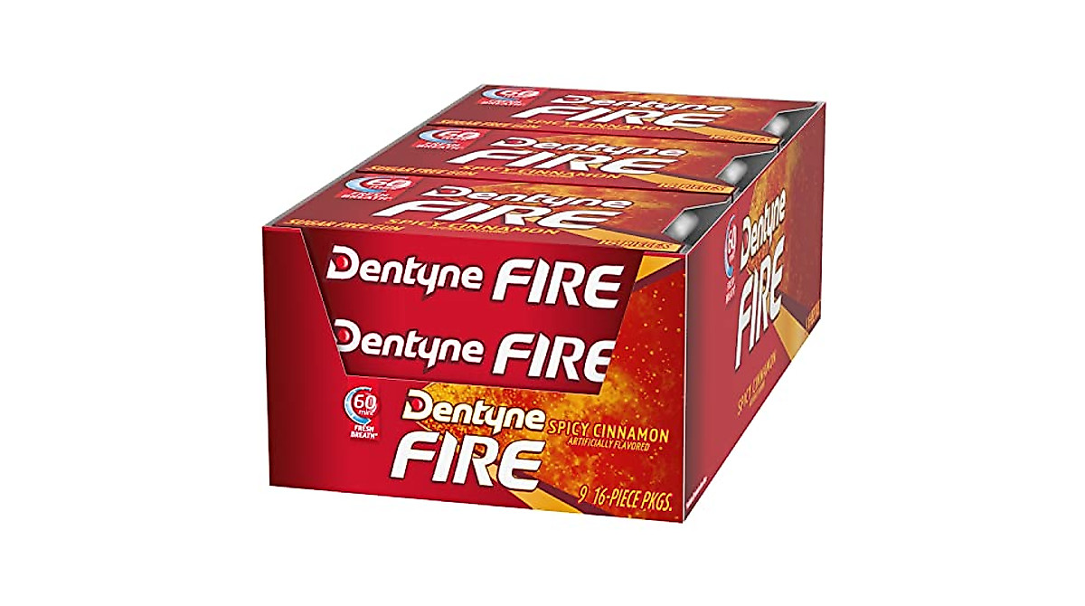 Dentyne Fire Spicy Cinnamon Sugar Free Gum - Long-Lasting Fresh Breath