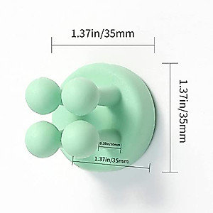 HANLIAN Adhesive Silicone Stick on Hooks, Multi-Purpose Damage Free Hanging Hooks, Razor Holder for Shower Wall, Shower Hooks for Loofah Waterproof, Widely Used for Kitchen Bathroom（6pcs, StyleA）